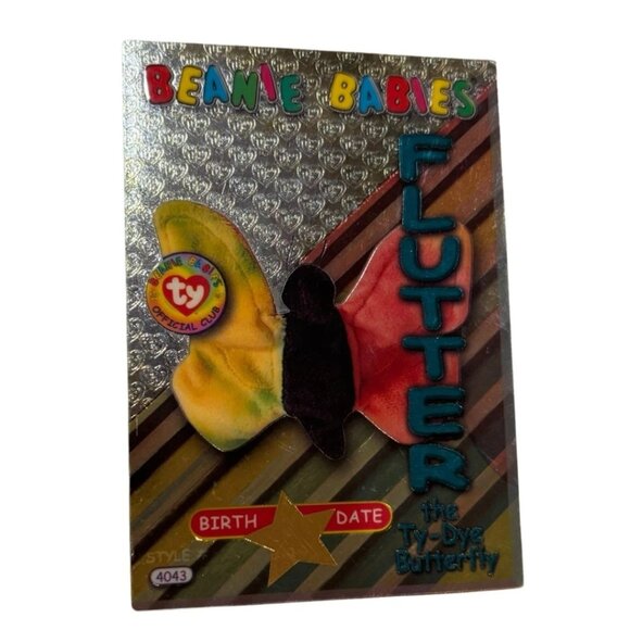 Toys | 1999 Ty Beanie Babies Bboc Series 3 Flutter Butterfly Blue Foil ...